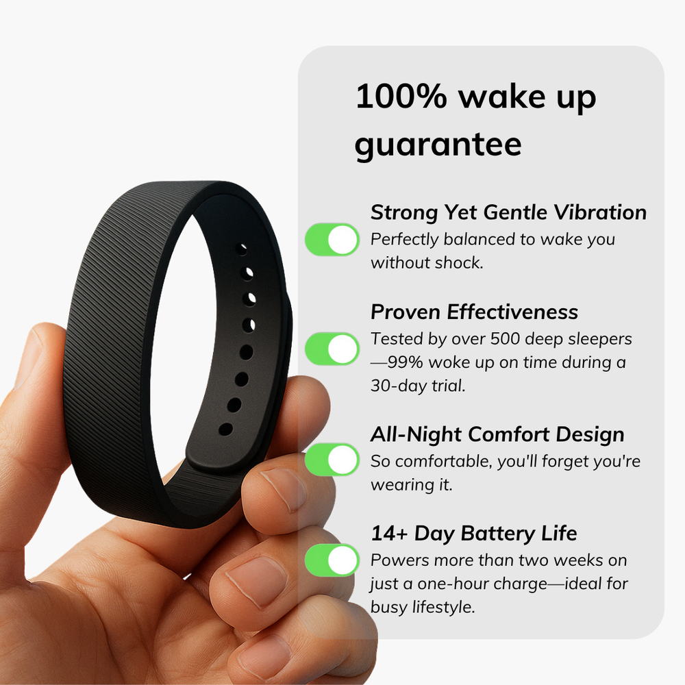 FitSleeps® | Vibrating Alarm – 100 Days Trial + 100% Wake-Up Guarantee